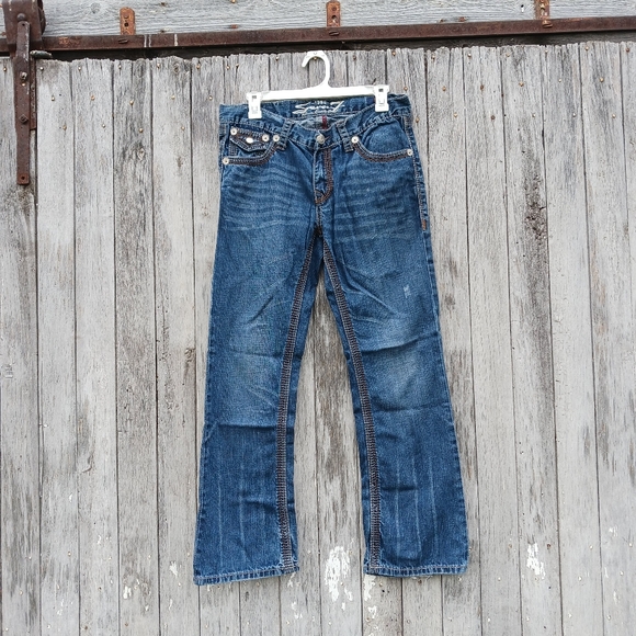 Seven7 | Jeans | Seven 7 Darkwash Flap Pocket Thick Stitch Bootcut ...